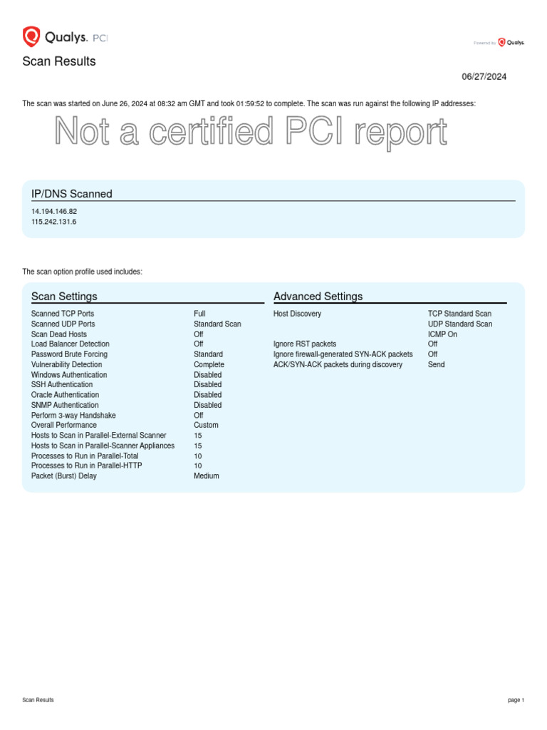 PCIScanResult20240626 | PDF | Transmission Control Protocol | Port (Computer Networking)