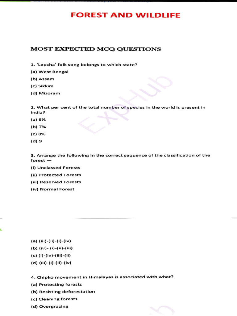 Geography. Ch2..Mcqs and Assertion and Reason.. | PDF | Forestry | Reason