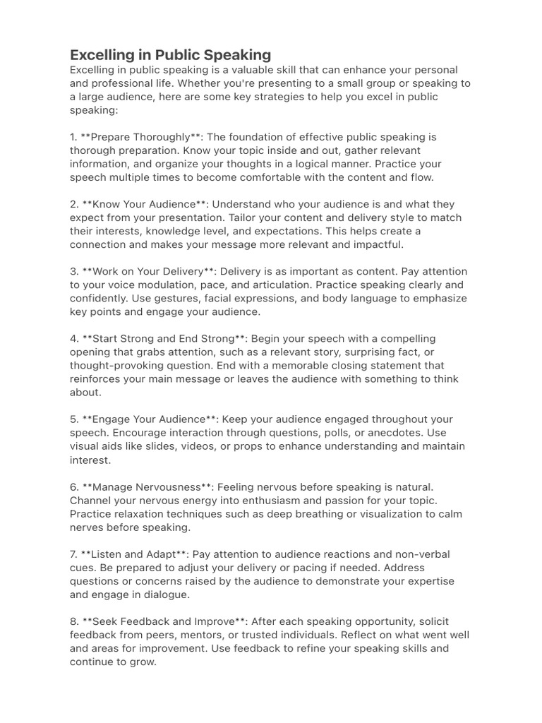 Mastering Public Speaking Skills | PDF | Public Speaking | Speech