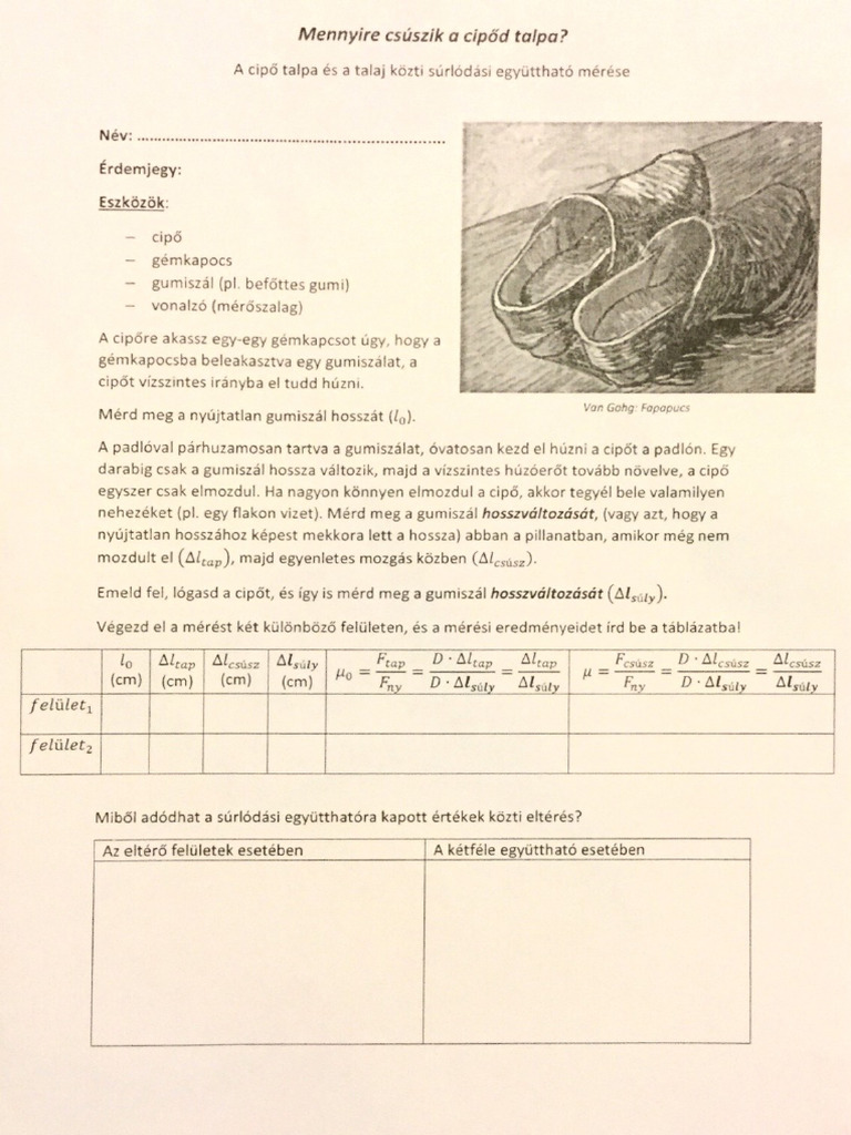 Súrlódás Projektmunka | PDF