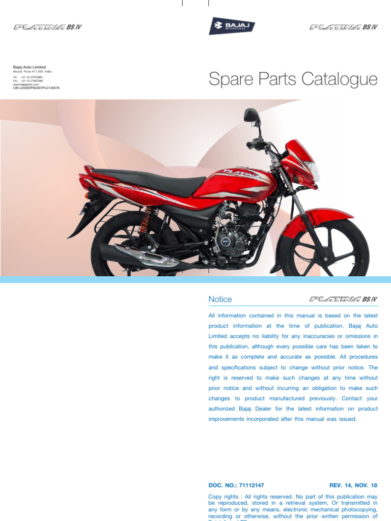 SPC Platina 100 110 REV 14 NOV 181 | PDF | Engines | Vehicle Parts
