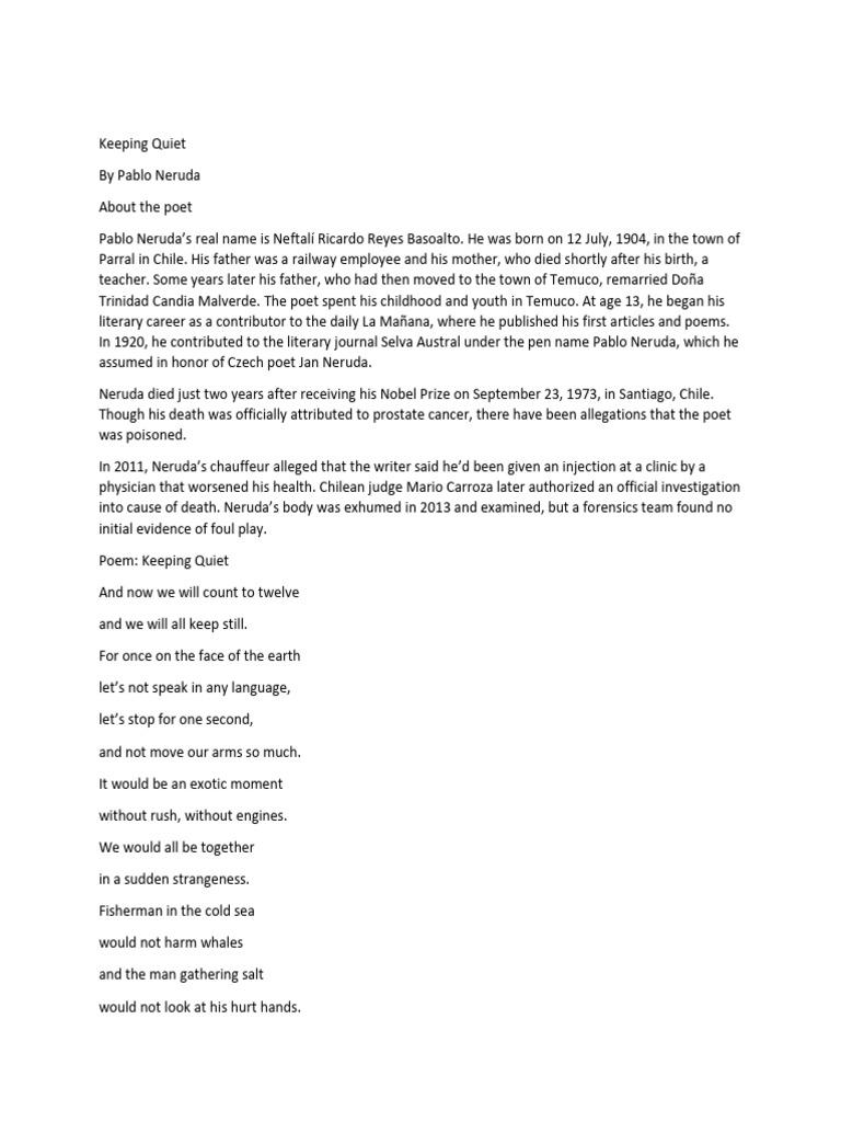 3 - Keeping Quiet Class 12 | PDF