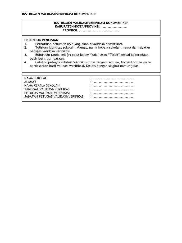 Revisi Instrumen Validasi KSP Kurmer 24 | PDF