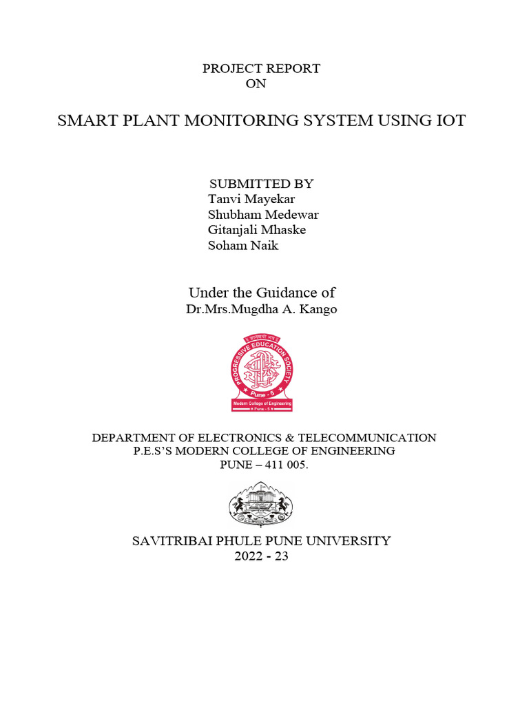 PBL Project Report Final | PDF | Internet Of Things | Microcontroller