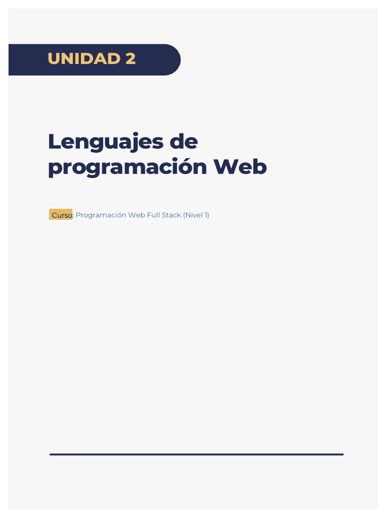Apunte Clase 2 - Programación Web | PDF | Lenguaje de programación | Servidor web