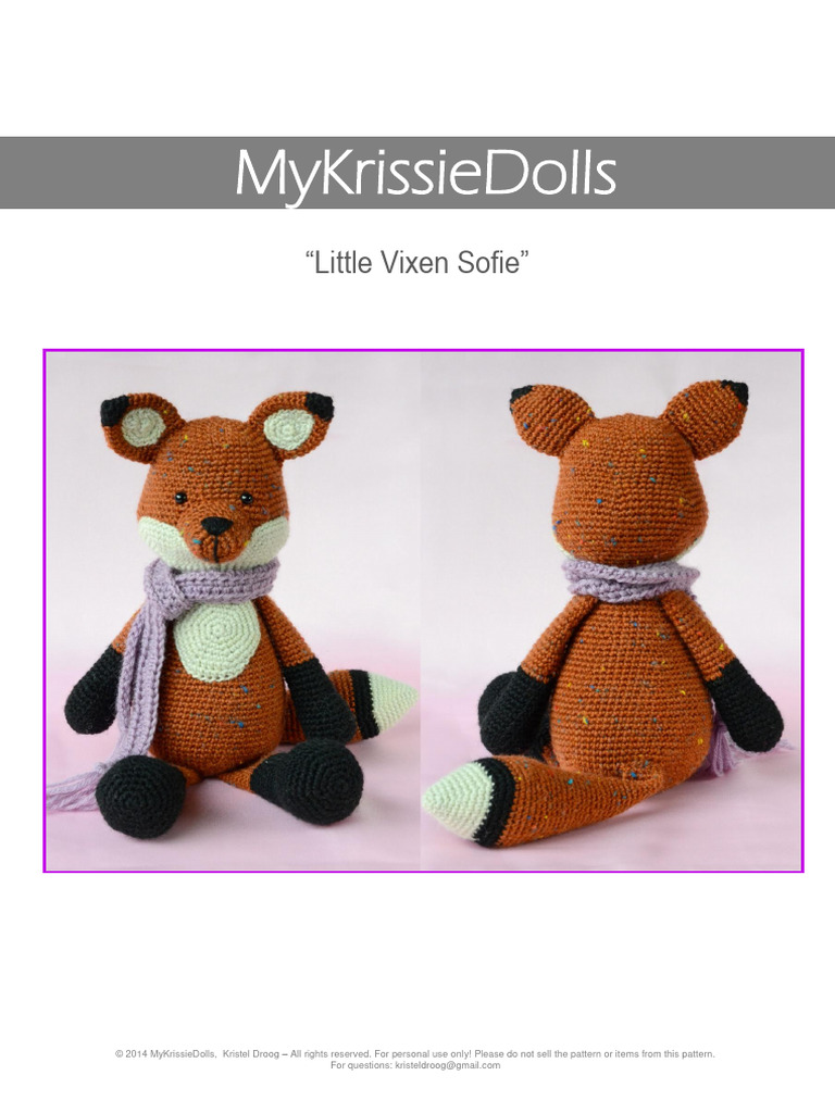 Little Vixen Sofie - MyKrissieDolls | PDF | Crochet | Figured Fabrics