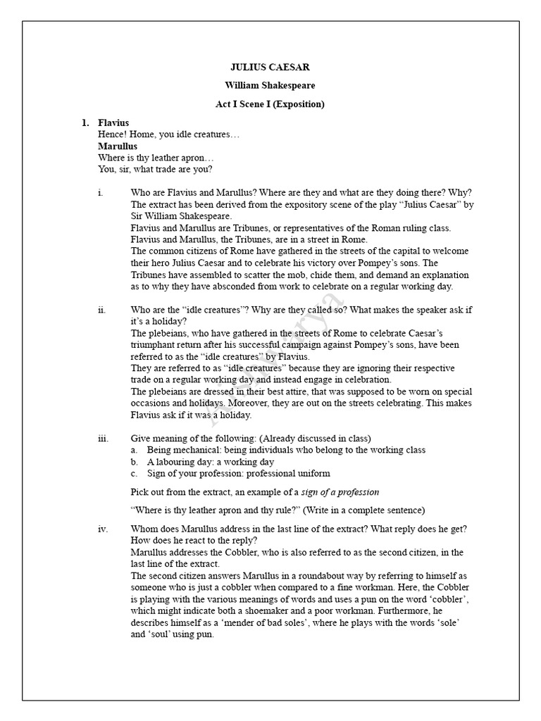 Julius Caesar Act 1 Scene 1-1 | PDF | Julius Caesar | Pompey