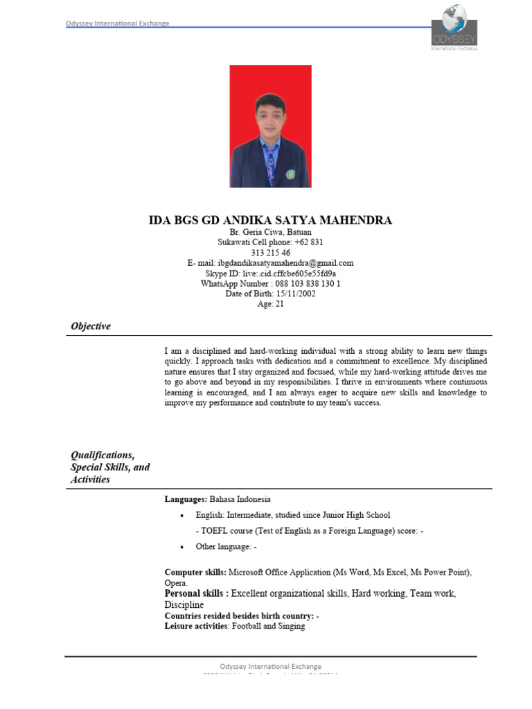 CV BDM | PDF | Bali