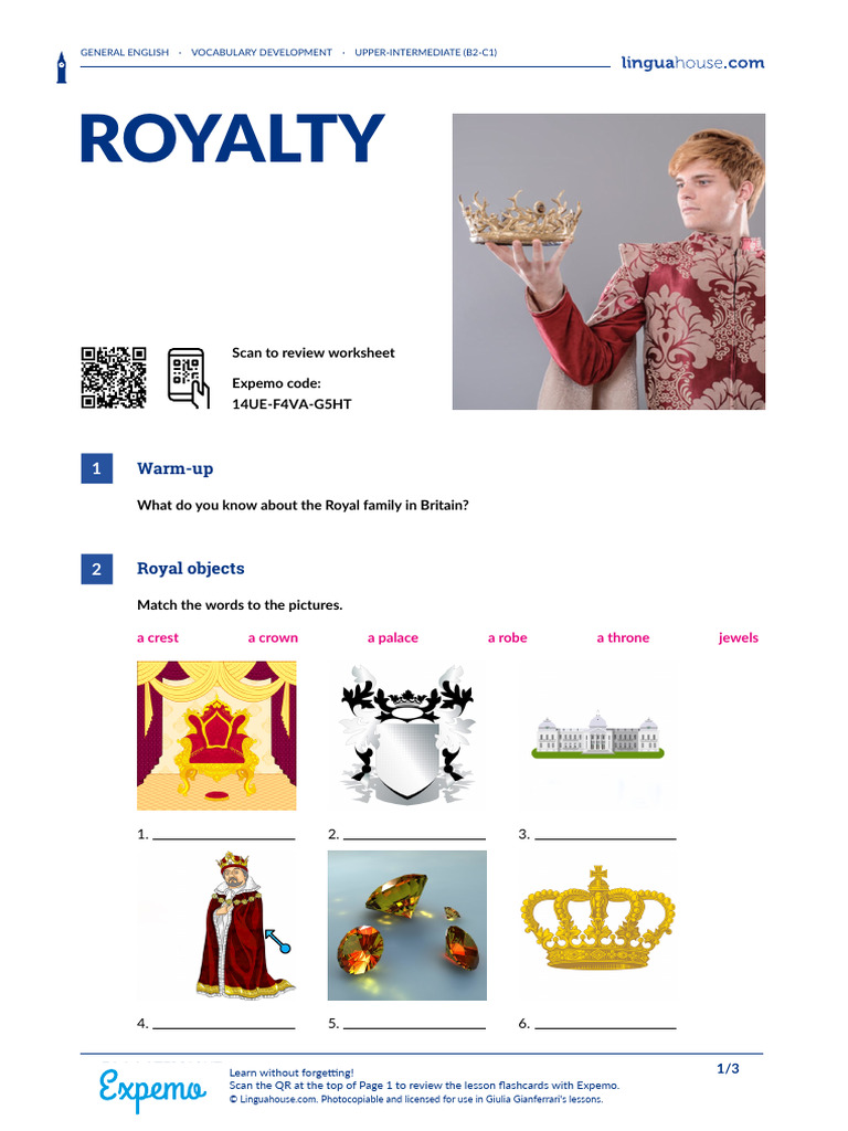 Royal Vocabulary for B2-C1 Learners | PDF | Monarchy | Royalties
