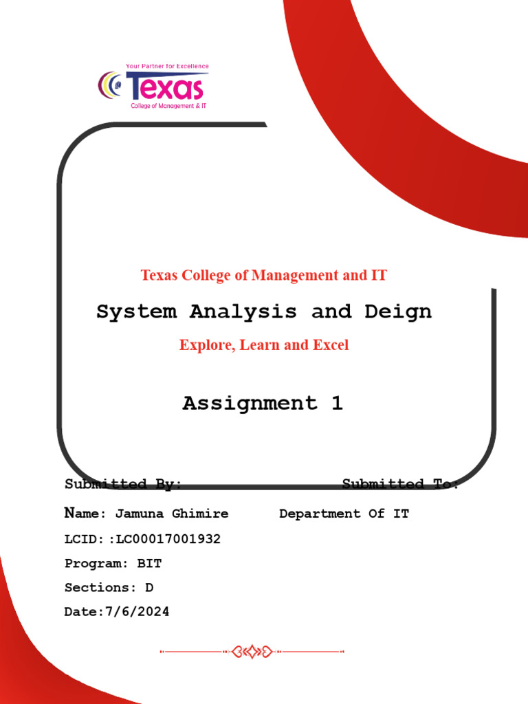 SAD Fisr Ass | PDF | Use Case | Class (Computer Programming)