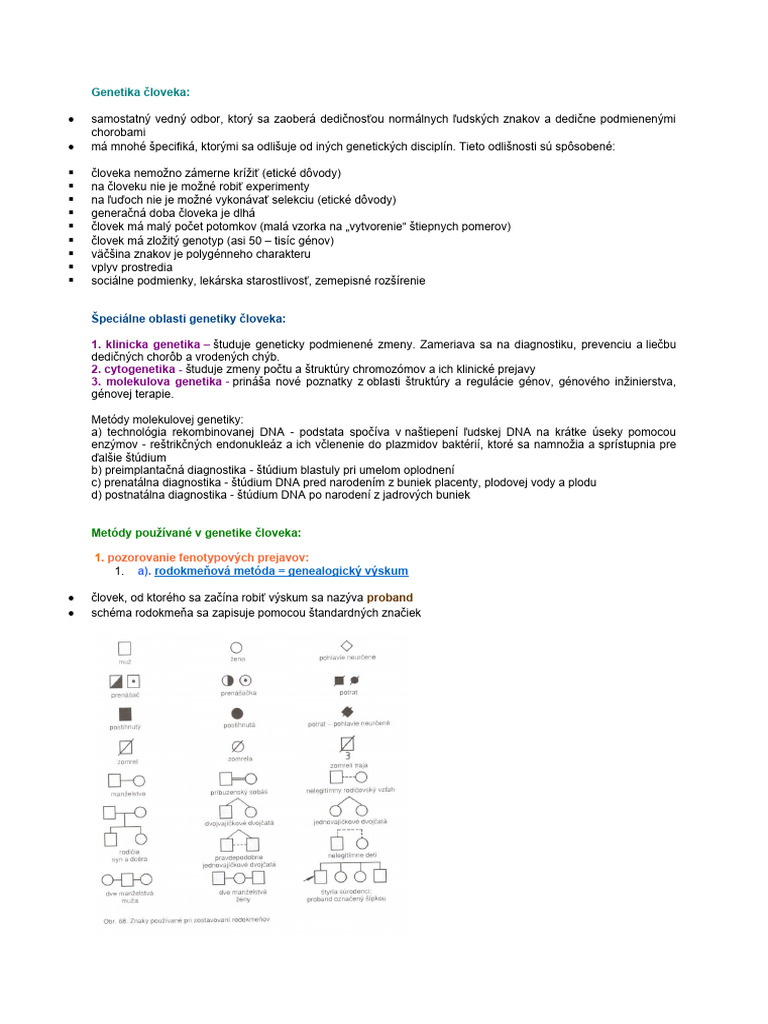 Klinická Genetika A Chorobydocx | PDF