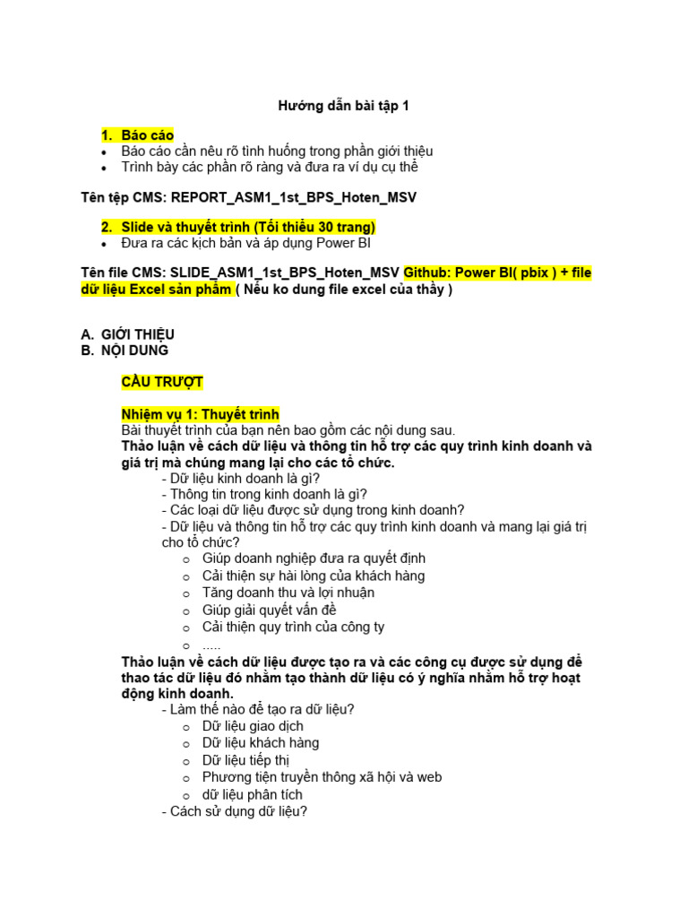 Business Process Support - Asm 1 Guideline | PDF