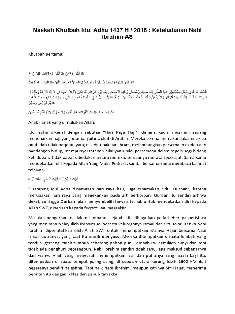Naskah_Khutbah_Idul_Adha_1437_H_doc | PDF