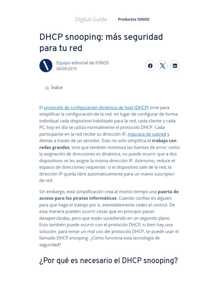 ¿Qué Es El DHCP Snooping_ - IONOS | Descargar gratis PDF | Dirección IP ... ¿Qué Es El DHCP Snooping_ - IONOS | Descargar gratis PDF | Dirección IP ...