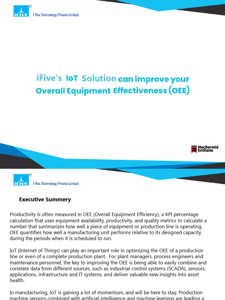 i Five's OEE Application using IOT technology Presentation | Download Free PDF | Internet Of ...