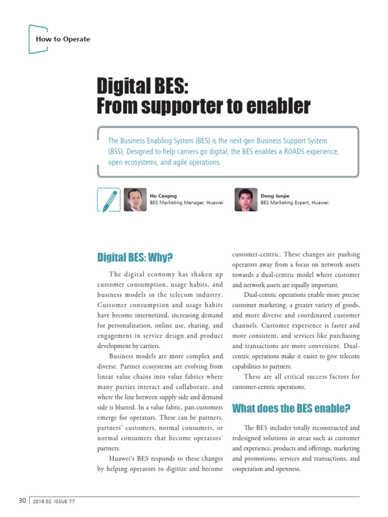 How To Operate Digital BES From Supporter To Enabler | PDF | Marketing ...