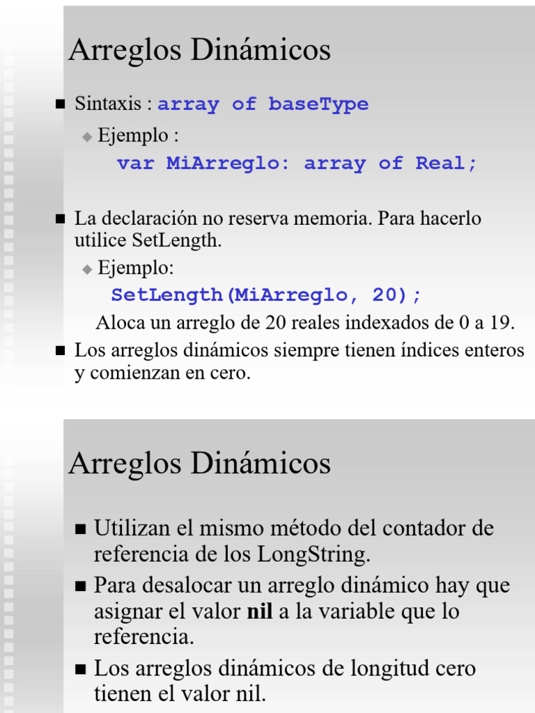 Delphi 16 Arreglos Dinamicos | PDF | Programación de computadoras ...
