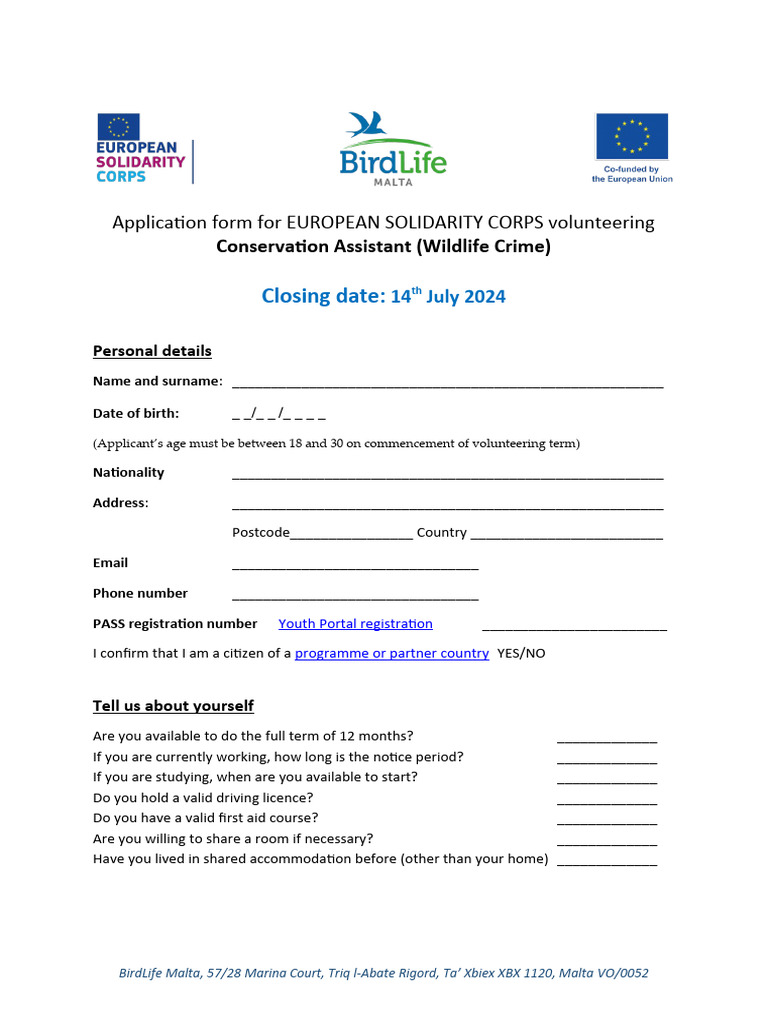 Application for ESC Wildlife Crime Role | PDF