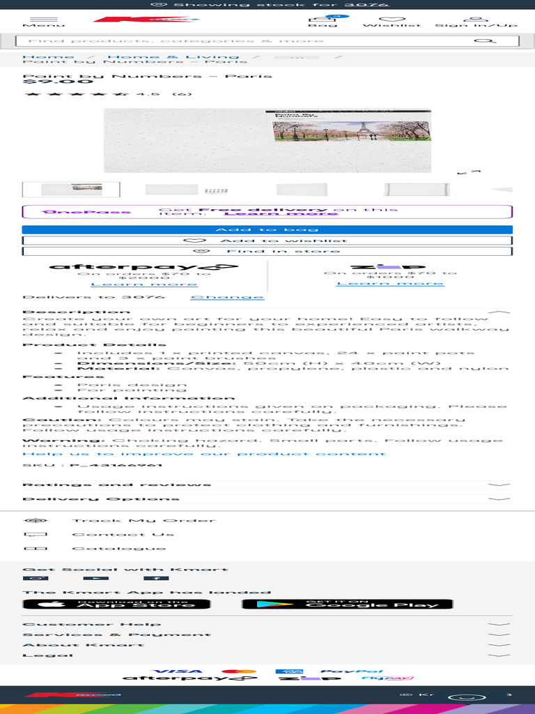 Paint by Numbers - Paris - Kmart | PDF