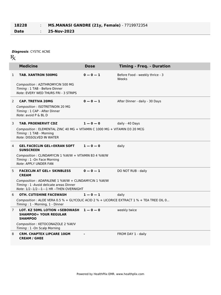 Prescription | PDF | Dermatology