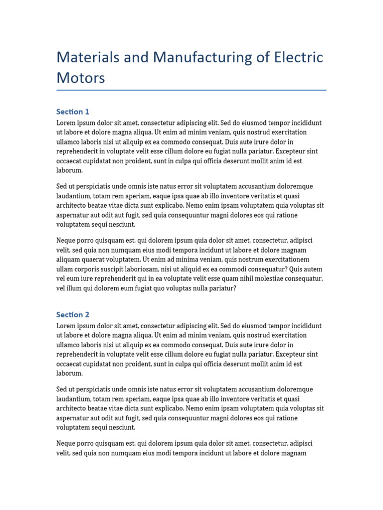 Materials and Manufacturing of Electric Motors | PDF