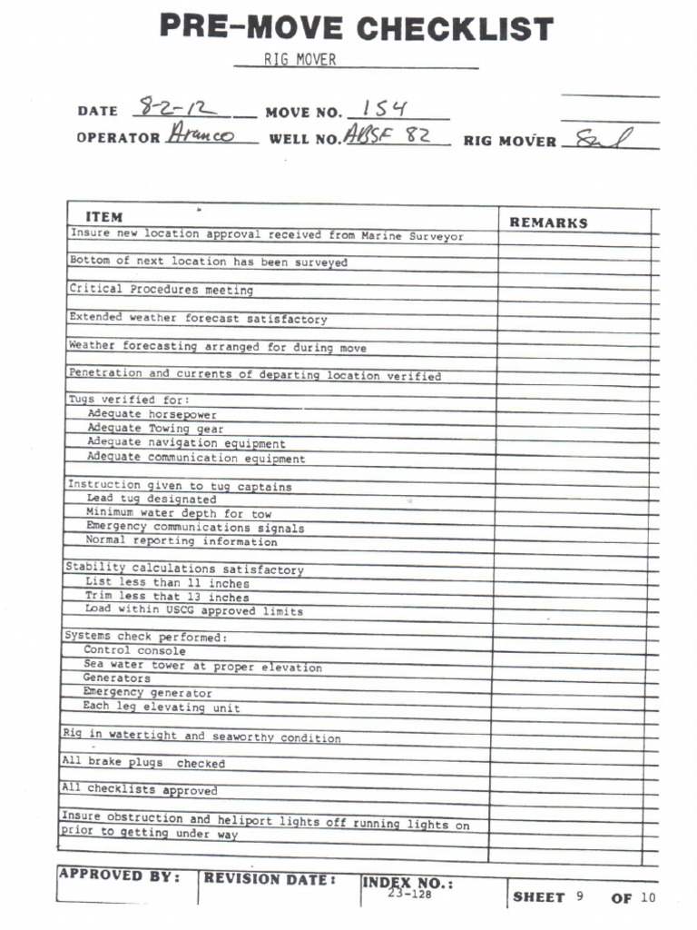 Pre Move Checklist | PDF