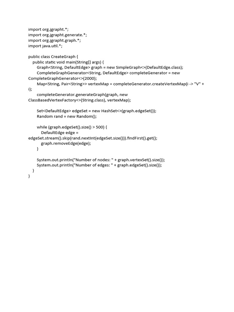 Create and Modify Graph in Java | PDF