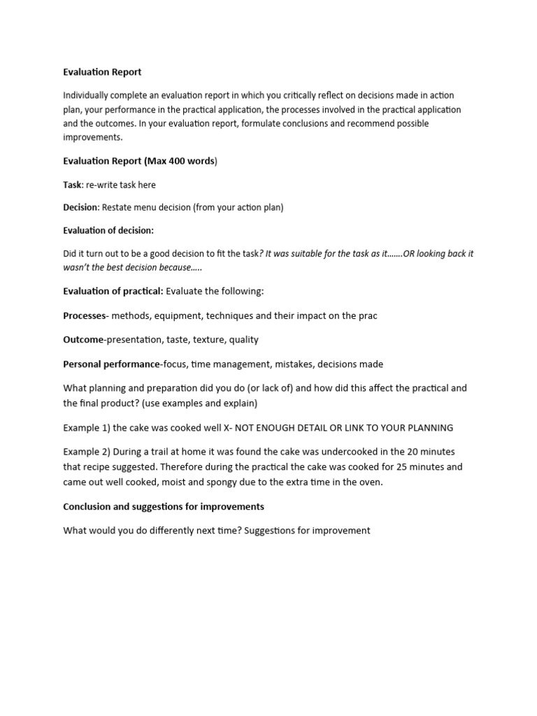 Evaluation Report Scaffolding | PDF