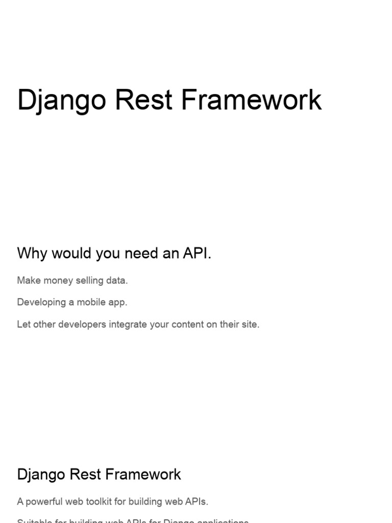 Introduction To Django Rest Framework | PDF