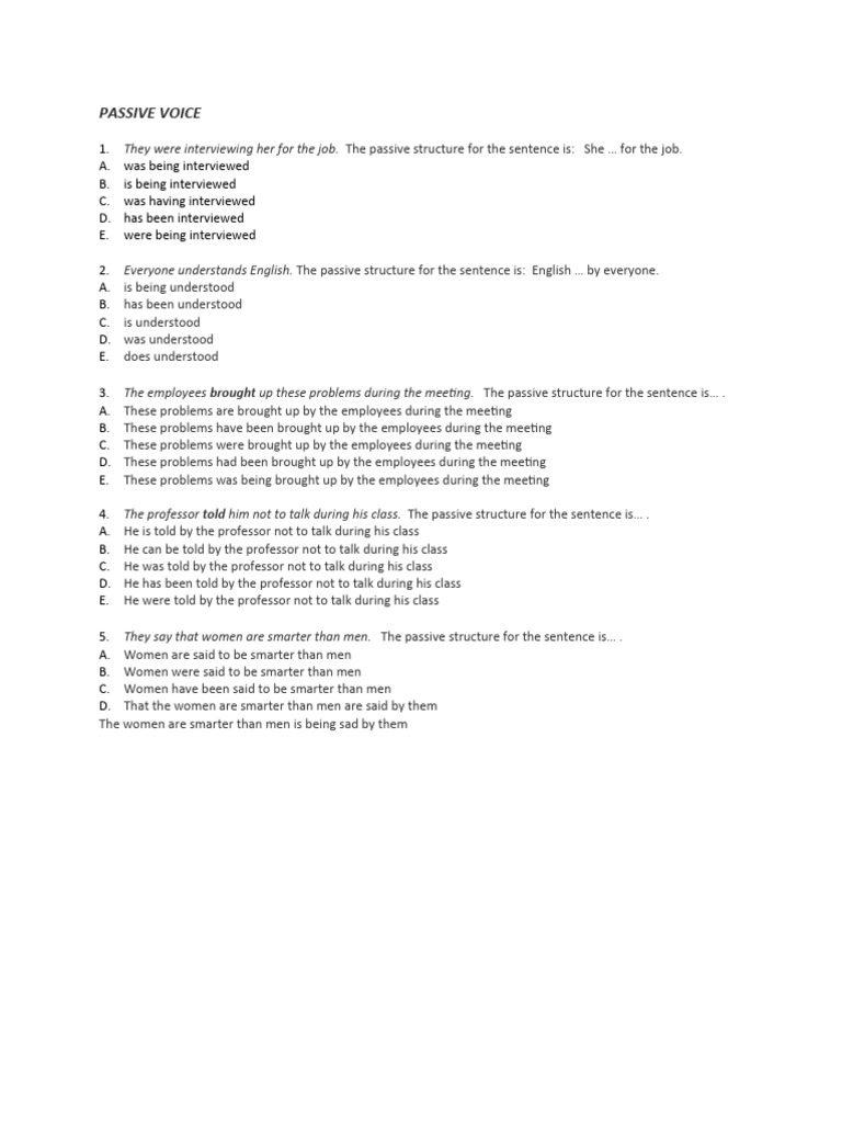 Understanding Passive Voice Structures | PDF