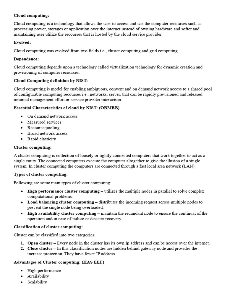 Cloud Computing Pdf Cloud Computing Computer Network
