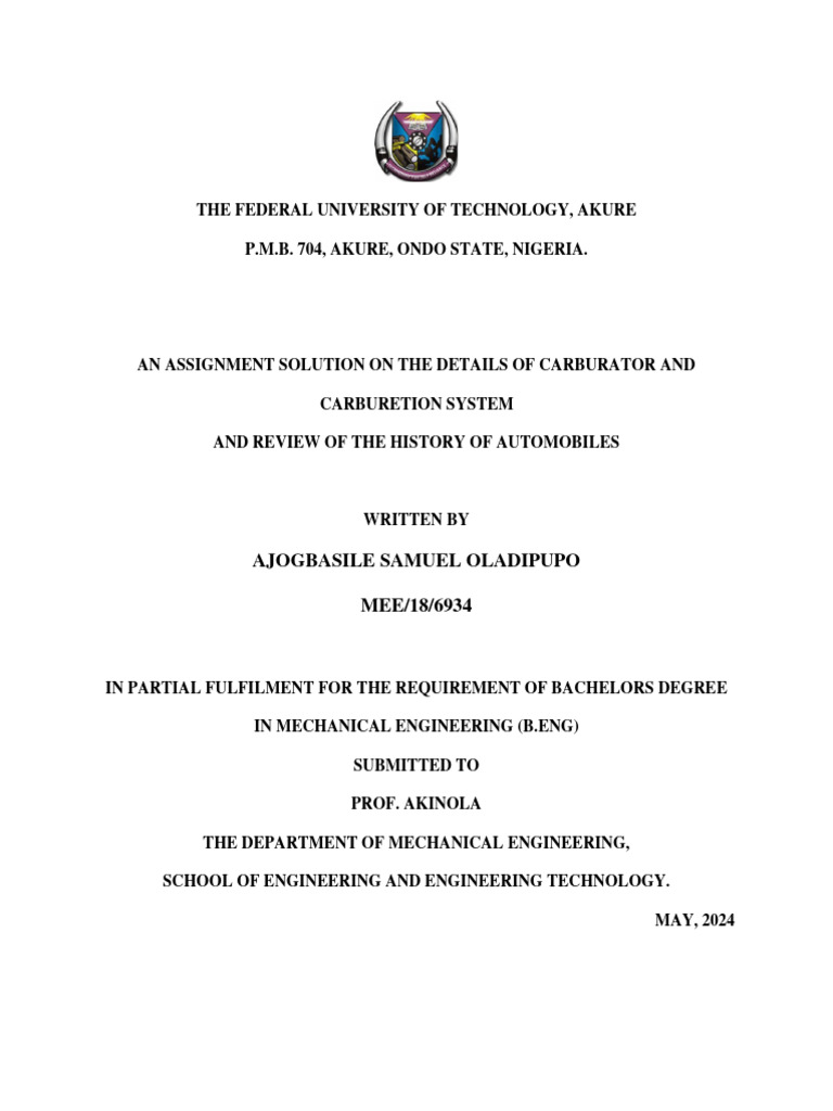 523 Assignment | PDF | Carburetor | Throttle