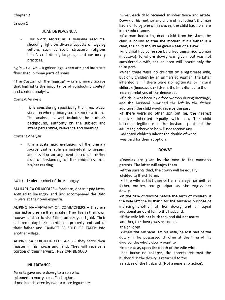 Tagalog Culture: Social Structure & Inheritance | PDF | Marriage | Wife