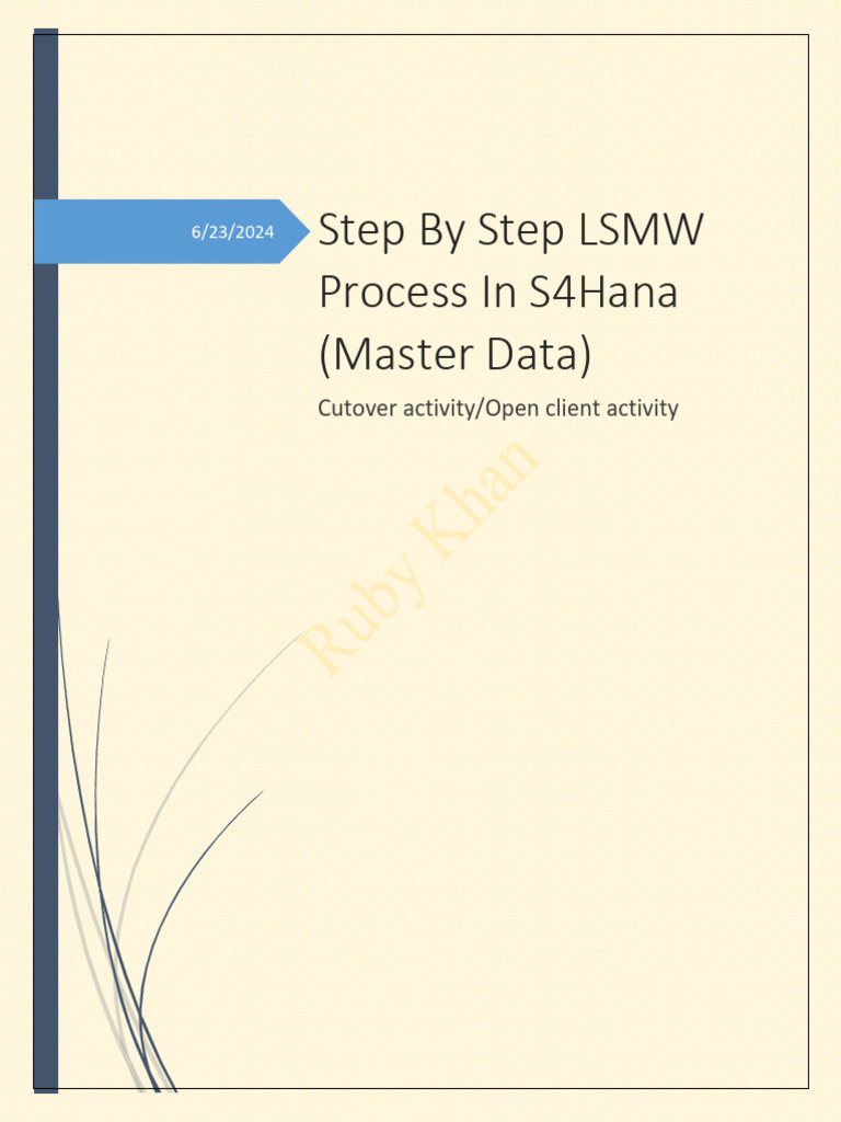 Master Data Upload Through LSMW in S4Hana Environment | PDF | Information Technology | Computer ...