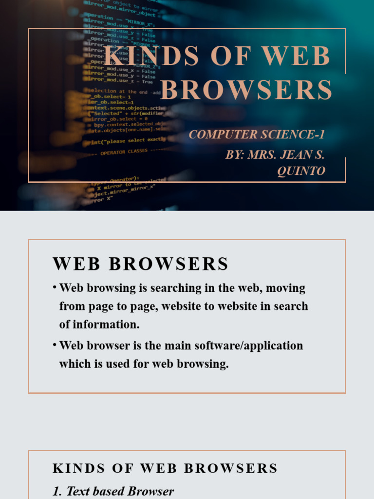 Kinds of Web Browsers | Download Free PDF | World Wide Web | Internet & Web