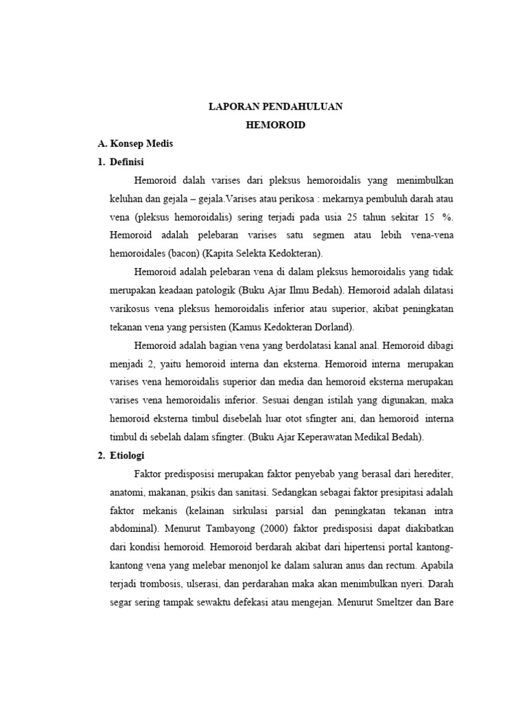 LP Hemoroid | PDF | Kesehatan Holistik