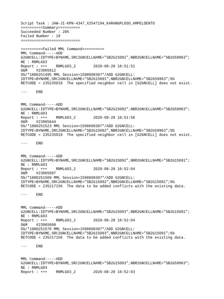 MML Command Execution Report | PDF | Computer Programming | Software Engineering