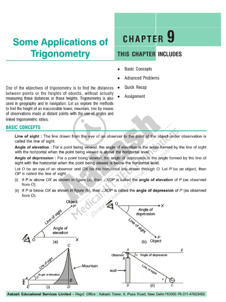 Applications of Trigonometry | PDF