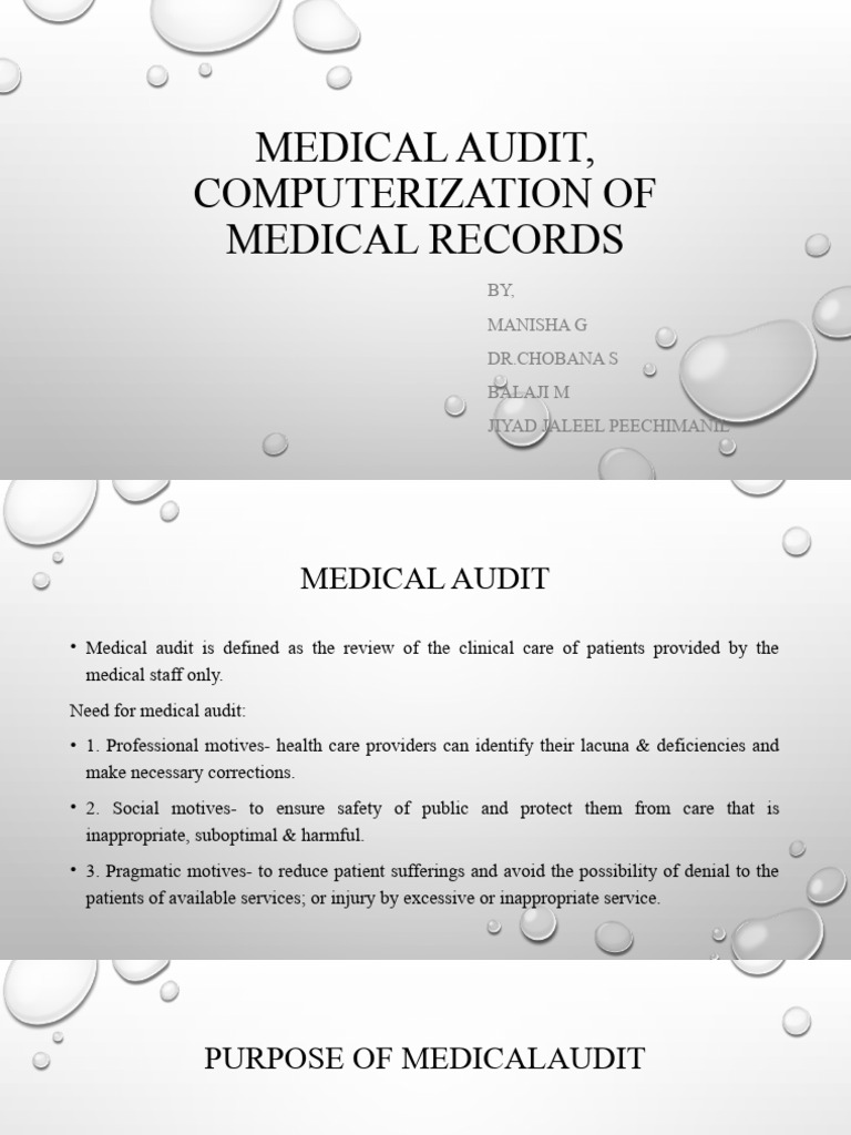 Medical Audit Computerization Of Medical Records Pdf Audit