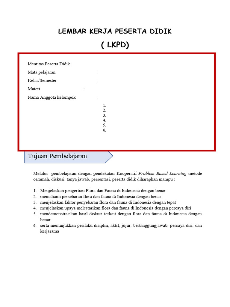 Lembar Kerja Peserta Didik (LKPD) 2 | PDF