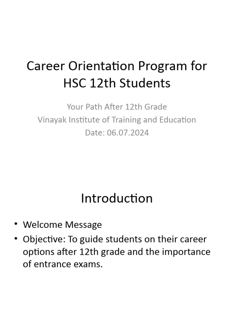 Career Guidance for HSC Students | PDF | University And College ...