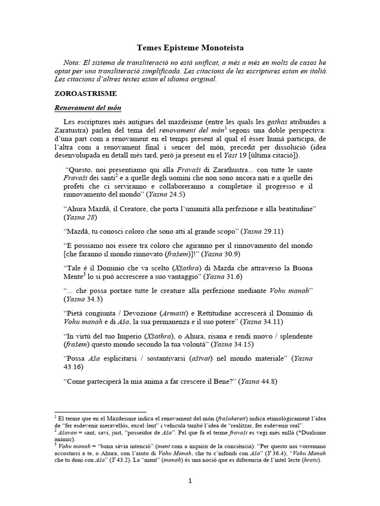 Temes Emergents Del Episteme Monoteista | PDF