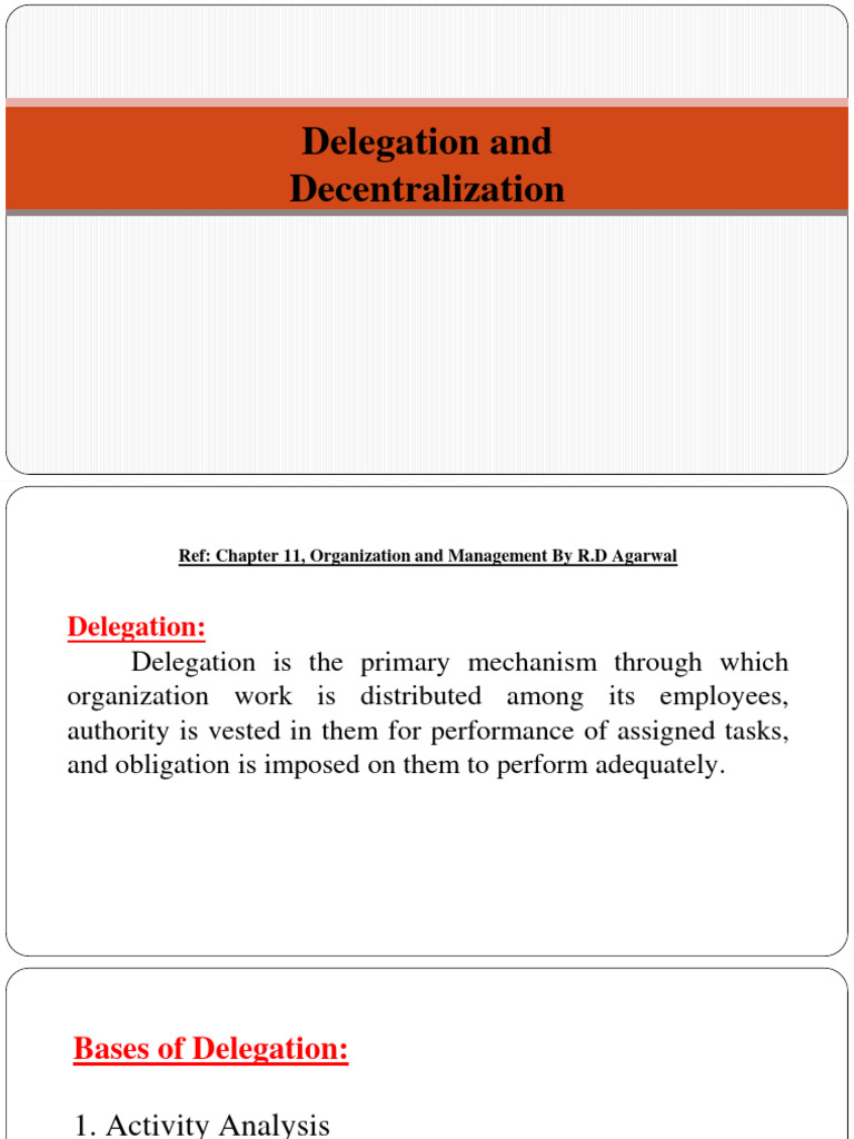 Delegation and Decentralization | PDF