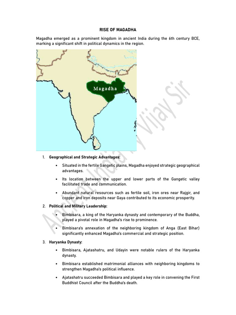 Rise of Magadha Handout | Download Free PDF | South Asia | Asia