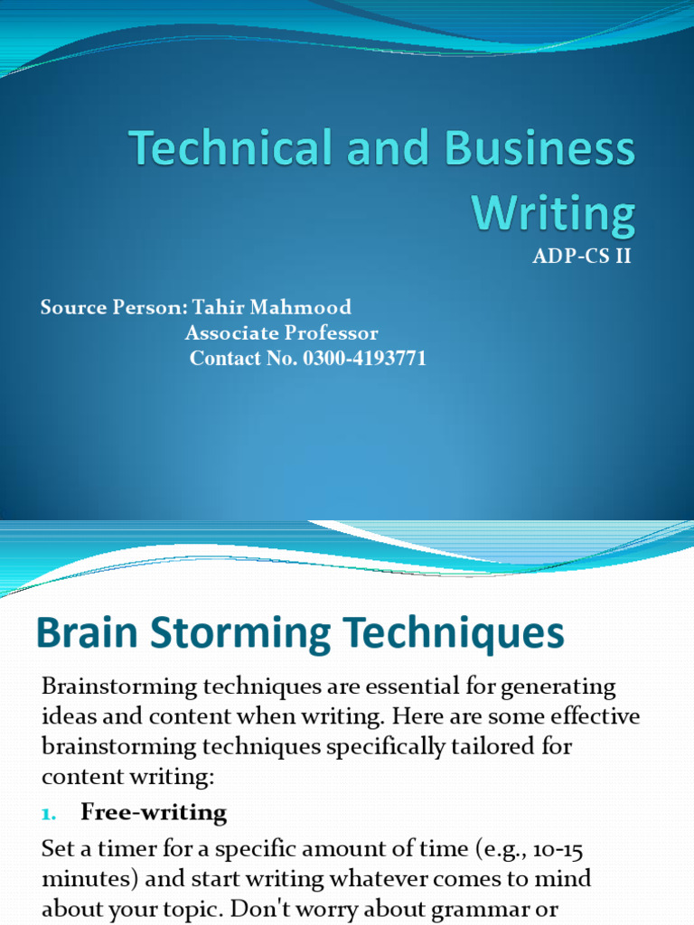 Effective Brainstorming Techniques | PDF | Brainstorming | Human Communication
