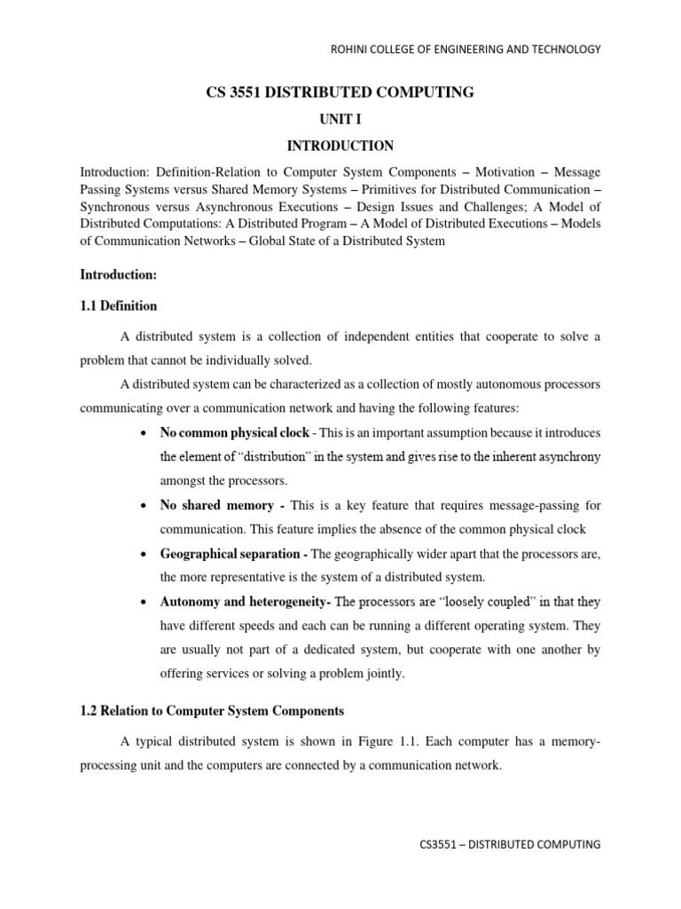 Rohini 89923516027 | PDF | Distributed Computing | Message Passing