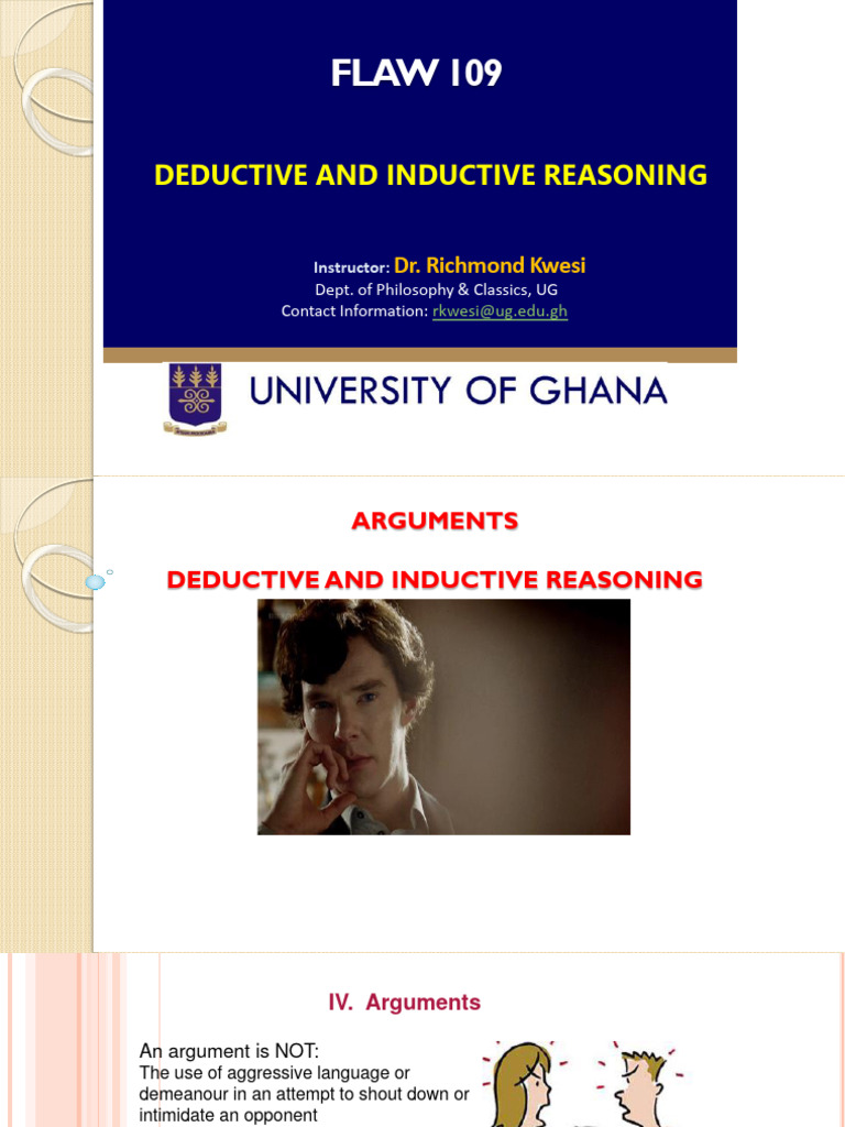 Flaw 109 - Deductive and Inductive Reasoning | PDF | Argument | Deductive Reasoning