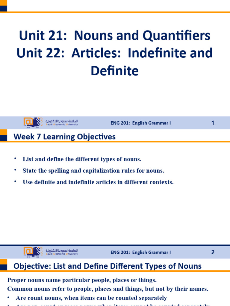 SEU ENG 201 Week 07 Chapter PPT - Fuchs 2006 Units 21 & 22 | PDF | Noun | English Grammar