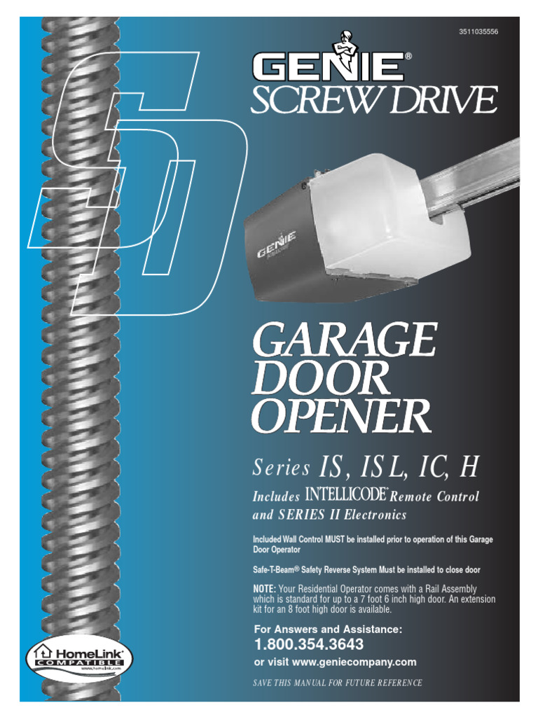 Genie IC250 Manual | PDF | Screw | Door