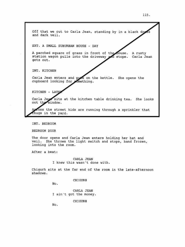 No Country For Old Men Carla Jean Chigurh Coin Toss Script | PDF